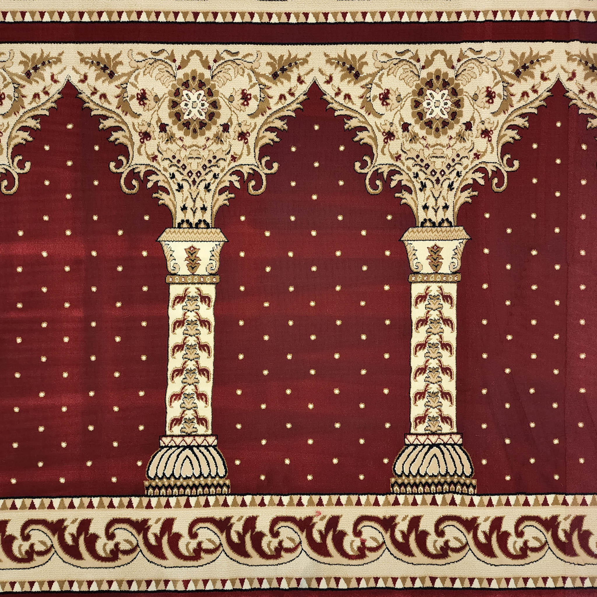 AL-AQSA Red with Gold Mosque & Masjid Carpet – MUSALLA CARPETS