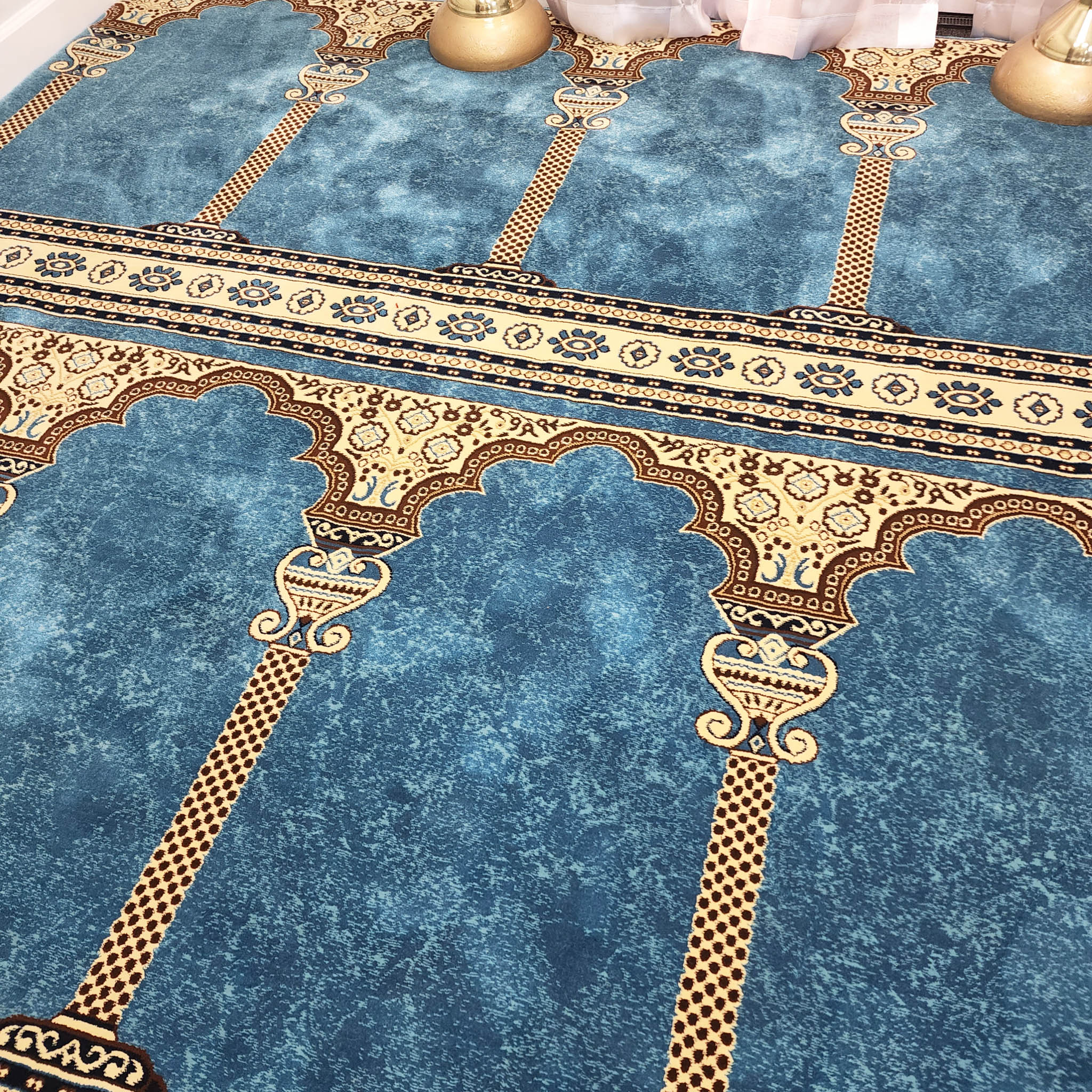 MAYSA Sky Blue Mosque & Masjid Carpet – MUSALLA CARPETS