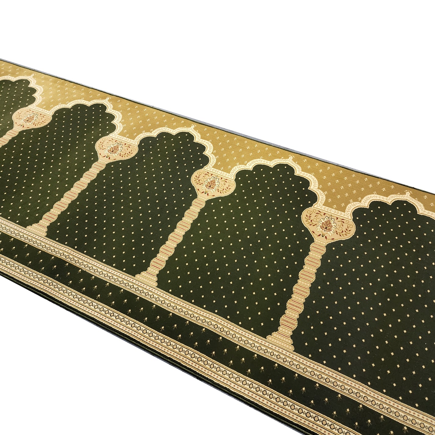 MADINA Green Gold Portable Prayer Rug Runner FREE Shipping – MUSALLA ...